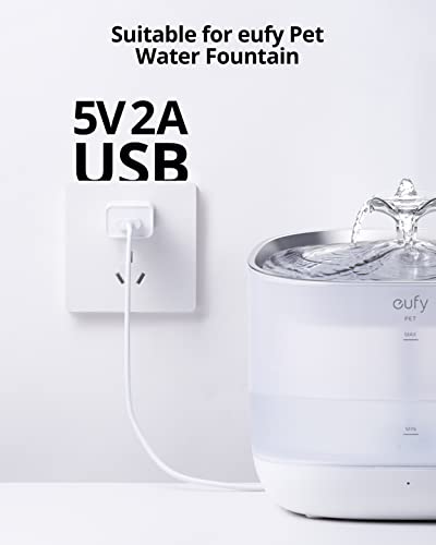 Power Adapter for eufy Pet Water Fountain, 5V 2A USB, 5W, for The US