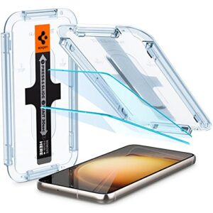 spigen tempered glass screen protector [glas.tr ez fit] designed for galaxy s23 (2023) [2 pack] - case friendly