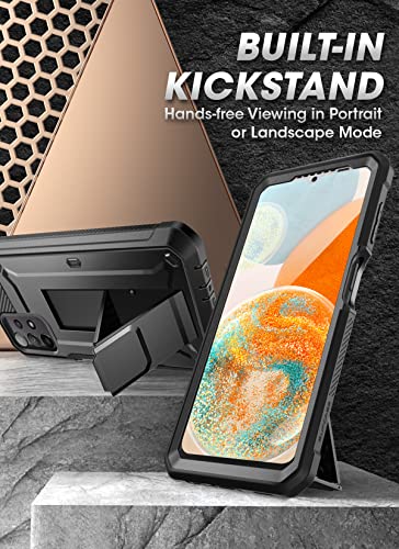 SUPCASE Unicorn Beetle Pro Case for Samsung Galaxy A23 4G/5G (2022), Full-Body Rugged Belt-Clip & Kickstand Case with Built-in Screen Protector (Black)