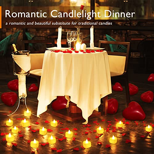 Homemory Romantic Night For Her Set, 1000Pcs Artificial Rose Petals | 30Pcs Burgundy Heart Balloon | 24Pcs Battery Candles, Heart Tea Lights Candles for Romantic Night, Valentine, Wedding, Anniversary