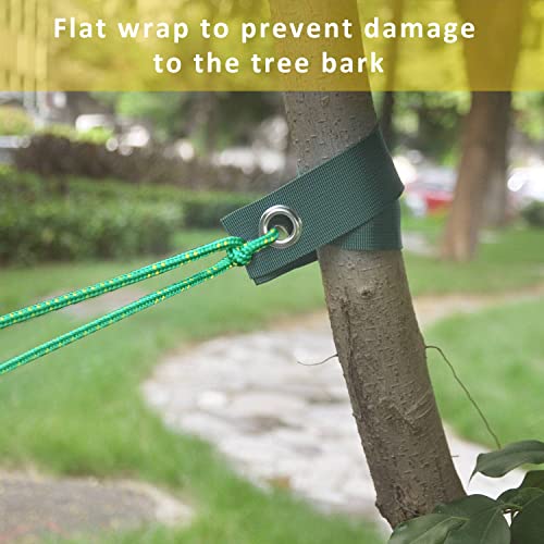 FCENDS Tree Stake Kit, Heavy Duty Anchor Support Kit for Young Trees Against Bad Weather, Tree Straightening Kit Include 3Pcs Tree Straps, 3Pcs 11.8 in Metal Stakes, 3Pcs Ropes