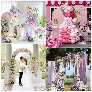 Mugiden Metal Arch Backdrop Stand Set of 3 Gold Wedding Arch Stand (7.2FT/5FT/5FT) Square Door Arched Frame for Ceremony Anniversary Birthday Party Celebration Outdoor Indoor Graduation Decoration