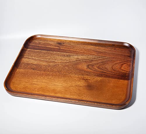 Acacia Wooden Tray Serving Natural Acacia Wood Tray, Wooden Cheese Plate, for Serving, Multipurpose Tray (Big Size)