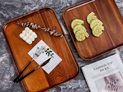 Acacia Wooden Tray Serving Natural Acacia Wood Tray, Wooden Cheese Plate, for Serving, Multipurpose Tray (Big Size)