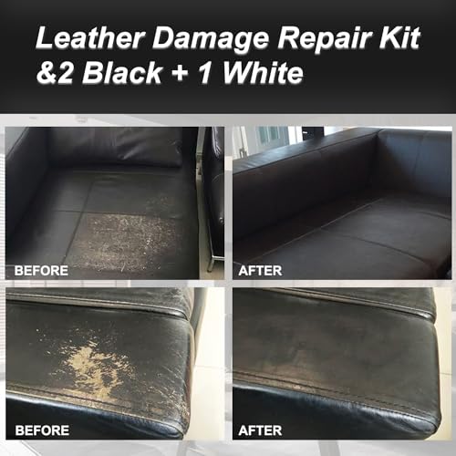 Plextone DIY for Small Leather Repair and Vinyl Repair Kit - Patch Leather and Vinyl with Ease for Car Seats, Shoes, Couches, Repair and More. (Black)