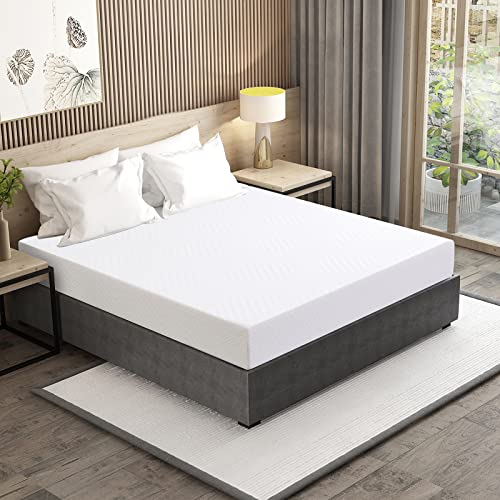 QAIIOO Twin Size Mattress,6 Inch Memory Foam Cooling Gel Green Tea Infused Mattress,Pressure Relief,Medium Firm,Full Size Mattress in a Box,CertiPUR-US Certified,White