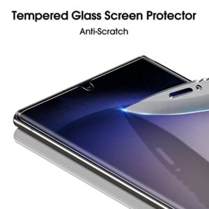 amFilm Compatible with Samsung Galaxy S23 Ultra Screen Protector Tempered Glass and Camera Lens Protector 5G 6.8 inch, Fingerprint Sensor Compatible, UV Gel Adhesive Installation(2 Pack)