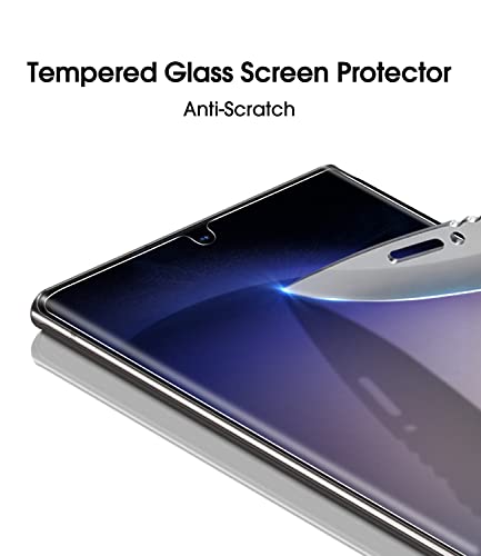 amFilm Compatible with Samsung Galaxy S23 Ultra Screen Protector Tempered Glass and Camera Lens Protector 5G 6.8 inch, Fingerprint Sensor Compatible, UV Gel Adhesive Installation(2 Pack)