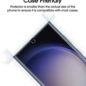 amFilm Compatible with Samsung Galaxy S23 Ultra Screen Protector Tempered Glass and Camera Lens Protector 5G 6.8 inch, Fingerprint Sensor Compatible, UV Gel Adhesive Installation(2 Pack)