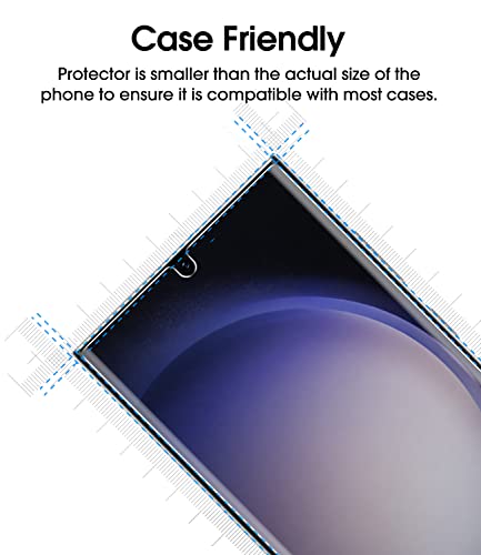 amFilm Compatible with Samsung Galaxy S23 Ultra Screen Protector Tempered Glass and Camera Lens Protector 5G 6.8 inch, Fingerprint Sensor Compatible, UV Gel Adhesive Installation(2 Pack)