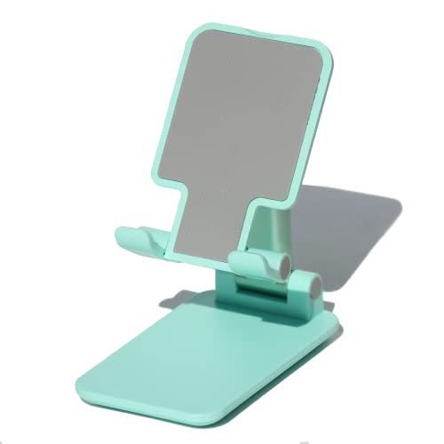 QIYIENDIAN Cell Phone Solid Stand for Desktop/Office Desk with Ankle/Height Adjustable, and Foldable Phone Holder for All Smartphone Samsung Galaxy iPhone14/13/ XR Plus（B3-Green）