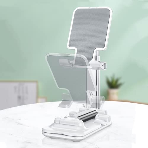 QIYIENDIAN Cell Phone Solid Stand for Desktop/Office Desk with Ankle/Height Adjustable, and Foldable Phone Holder for All Smartphone Samsung Galaxy iPhone14/13/ XR Plus（B3-Green）