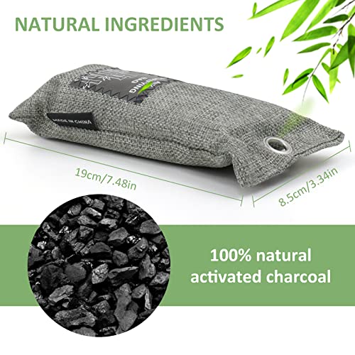 Shoe Deodorizer Charcoal Bags Odor Absorber, Bamboo Charcoal Air Purifying Bags, Charcoal Deodorizer Bags for Shoes, Car, Closet, Pets, Basement(2 Pack)