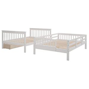 HYC Stairway Bunk Bed with 3 Drawers White