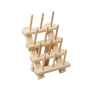 Spool Thread Holder, 12 Spools Wooden Thread Holder Foldable Spool Wooden Thread Rack Sewing and Embroidery Thread Rack and Organizer for Sewing Machine