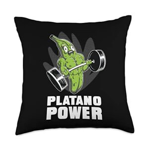 funny dominican republic gifts dominican republic platano power throw pillow, 18x18, multicolor