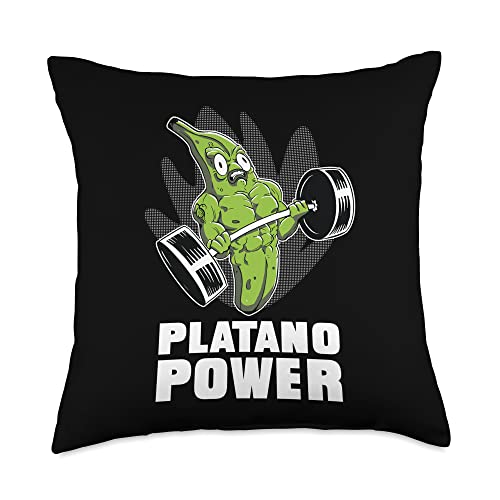 Funny Dominican Republic Gifts Dominican Republic Platano Power Throw Pillow, 18x18, Multicolor