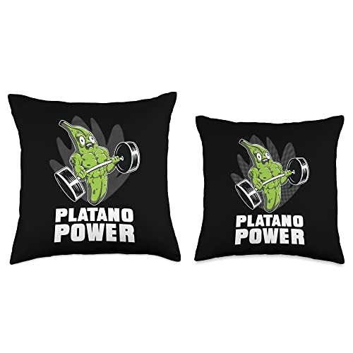 Funny Dominican Republic Gifts Dominican Republic Platano Power Throw Pillow, 18x18, Multicolor