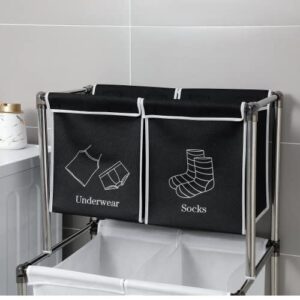 ZJWSRSST Laundry Basket 2 layer laundry sorter with 4 detachable bags for sorting clothes, laundry, closet, bathroom, living room or bedroom areas laundry separator hamper