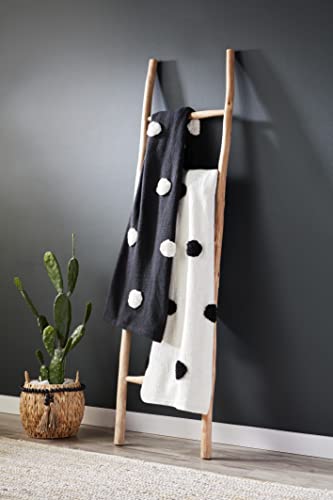 Mud Pie Tufted Dot Throws, Cream, 60" x 50"