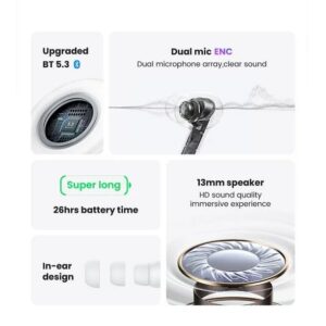 Wireless Earbuds Bluetooth 5.3 Earphones for Samsung Galaxy Note10+ 5g in Ear Headphones True Stereo Sports Waterproof/Sweatproof Headsets with Microphone - Black