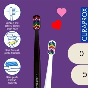 Curaprox CS 5460 Ultra-Soft Toothbrush, Happy Lil Teeth Special Edition, Pack of 2