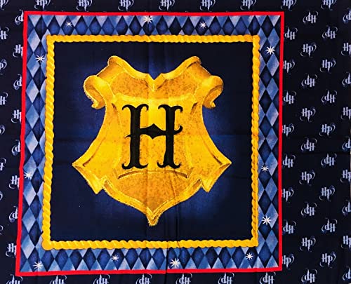 Wizarding Cotton Fabric Quilt or Pillow Panel - 2 Large Blocks (Great for Quilting, Sewing, Craft Projects, Wall Hangings, Throw Pillows and More) 18" X 44"