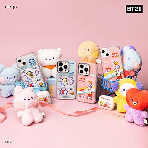 elago l BT21 Minini Case Compatible with AirPods Pro 2nd Generation, Protective Case Cover, Transparent Shockproof, Gel Tape Included, Wireless Charging, Reduce Yellowing [Official Merchandise]