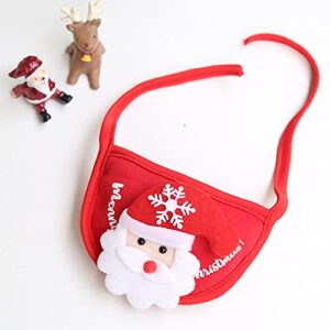 BONICI 2 Pcs-Super Cute Funny Kawaii Dog Puppy Christmas Suit Hat+ Saliva Towel Tissue, Dog Christmas Costume Pet Santa Outfit Santa Reindeer Deer Christmas Green Tree Snowman -Red Hat (S)