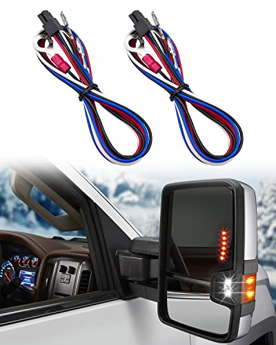 EMIHO Tow Mirrors Wiring Harness Fit for Chevy Silverado GMC Sierra 1500 2500HD 2014-2018 Cargo Running Turn Signals Light, 2 Pcs