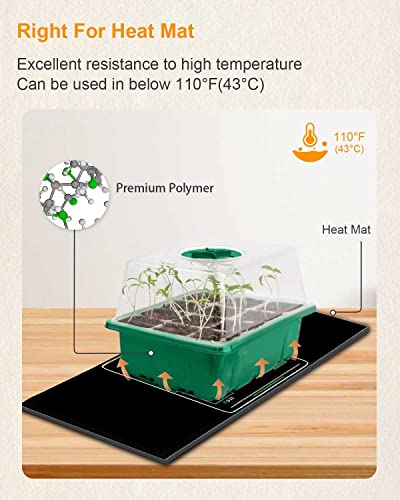 DOMMIA Seed Starter Tray, Reusable Seed Starter Kit with Adjustable Humidity Dome, Transparent Vegetable Propagator Trays, Space-Saving Mini Agriculture Plant Germination Equipment for Seeds Growing