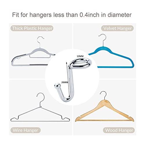 Koobay Clothes Hanger Connector Hooks, 36PCS, Clothes Hanger Organizer Mini Space Saver Hangers Clothes Hanger Extender Cascading Connection Hooks for Wooden/Velvet/Metal/Plastic Hangers (Silver)