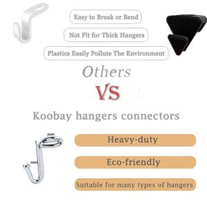 Koobay Clothes Hanger Connector Hooks, 36PCS, Clothes Hanger Organizer Mini Space Saver Hangers Clothes Hanger Extender Cascading Connection Hooks for Wooden/Velvet/Metal/Plastic Hangers (Silver)