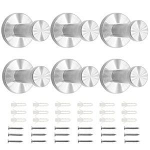 uenhoy 6 pack bathroom robe towel hooks 2 inch wall mounted coat hooks stainless steel robe hooks, clothes hook hanger hat hooks for bedroom kitchen, brushed nickel