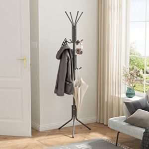 Iwaiting Outdoor Coat Rack Freestanding, Upgraded Metal Coat Tree With 12 Hooks, Coat Rack Stand for Hanging Clothes, Scarves, Hats, Bags in The Entryway Bedroom Office(Black)