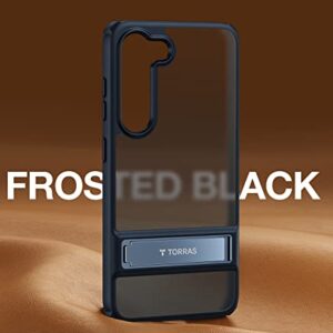 TORRAS MarsClimber for Samsung Galaxy S23 Plus Case, [3-Way Stand][MIL-STD Protection] Protective Translucent Matte Hard Back & Soft Silicone Edge Phone Case for Samsung S23 Plus Case 5G, Black