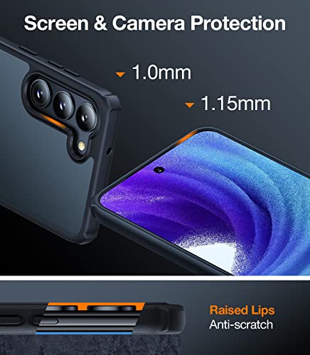 TORRAS MarsClimber for Samsung Galaxy S23 Plus Case, [3-Way Stand][MIL-STD Protection] Protective Translucent Matte Hard Back & Soft Silicone Edge Phone Case for Samsung S23 Plus Case 5G, Black