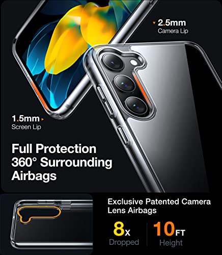 TORRAS Diamond Clear Compatible for Samsung Galaxy S23+ Plus Case 6.6 inch, Non-Yellowing, Shockproof Protective Military Grade Drop Tested, Hard Back Slim Thin Clear Case for S23 Plus 2023, Clear