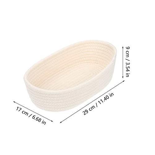 Cube Storage Bin 3pcs Cotton Rope Woven Storage Basket White Nesting Bins Sundries Organizing Basket Baskets Cat Box Gift Basket Empty for Home Office Decorative Tray