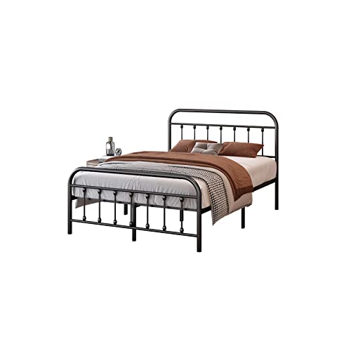 NEW JETO Classic Black Carbon Steel Bed Frame - Structurally Stable Thicken and Bold Metal Bed Frame with Headboard, Strength Bearing Platform Bed Frame Suitable for Bedrooms, Hotel and Resort