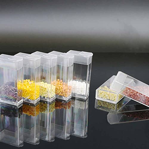 15 Pcs Diamond Painting Storage Containers Clear Plastic Seed Bead Box Organizers Small Empty Rhinestones Beads Storage Boxes for Sequins, Glitters, Gems, DIY Art Crafts