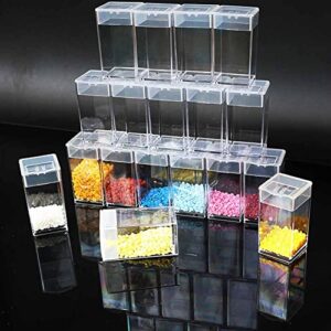 15 Pcs Diamond Painting Storage Containers Clear Plastic Seed Bead Box Organizers Small Empty Rhinestones Beads Storage Boxes for Sequins, Glitters, Gems, DIY Art Crafts