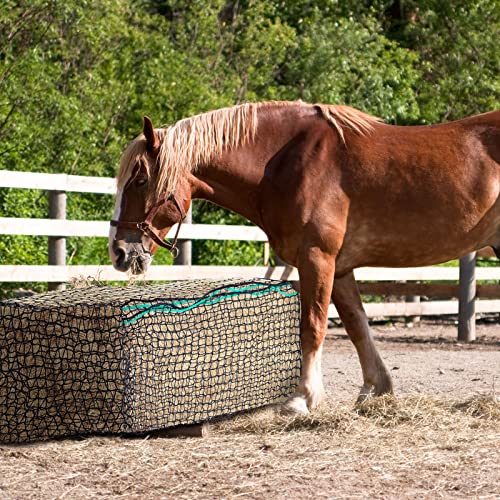 2 Pcs Square Bale Hay Net 5 mm Thick 47 x 20 x 20 Inch Black Large Bale Net Slow Feed Hay Bags Horse Feeding Supplies for Horses Mules Goat Cattle Stalls Barn Feed Decor (Square, 47 x 20 x 20 Inch)