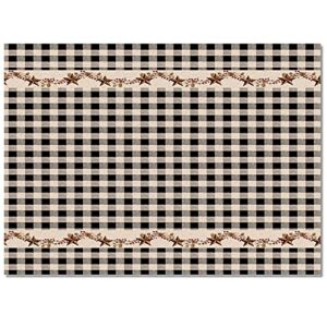 Microfiber Rubber Backing Non-Slip Area Rug - Washable Durable 5x7 Feet Indoor Felt Carpet - Vintage Western Texas Star Primitive Berries Black Buffalo Checkered Plaid Entry Carpets for Home Bedroom