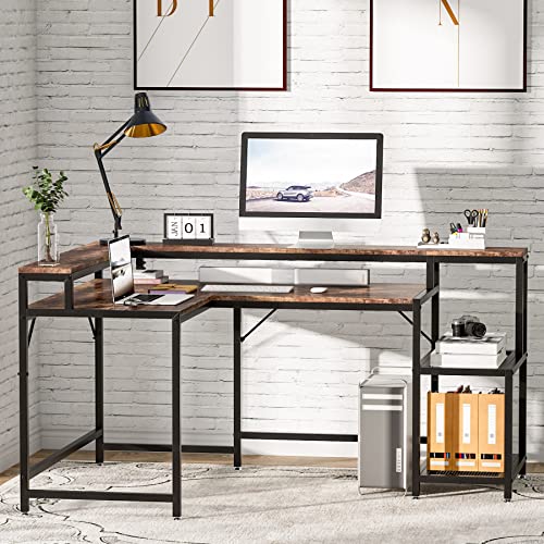 LITTLE TREE L-Shaped Computer Desk, Extra Large, Brown