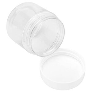 NINGWAAN 60 PACK 2oz Plastic Containers Jars with White Lids, 60ml Clear Containers, Wide-Mouth Mini Refillable Empty Jars for DIY, Beads, Art Crafts