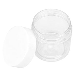 NINGWAAN 60 PACK 2oz Plastic Containers Jars with White Lids, 60ml Clear Containers, Wide-Mouth Mini Refillable Empty Jars for DIY, Beads, Art Crafts