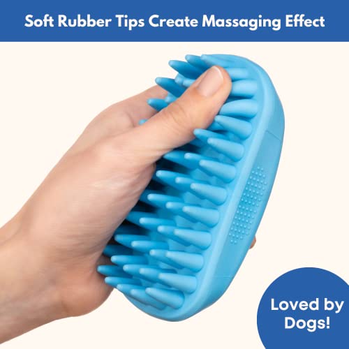 Freshly Bailey Rubber Dog Bath Brush - Silicone Pet Wash & Massage Brush - Perfect for Bathing, Massaging, & Deshedding - Use Wet or Dry, De-shed or Use it to Lather Shampoo For Deeper Clean - Loved by Dogs & Pet Parents