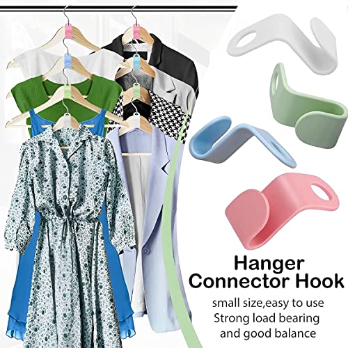 100 Pack Plastic Clothes Hanger Connector Hooks,Hook Laminated Plastic Wardrobe Hanger,Space Saver Hooks for Hangers,Buckle Hook for Hanger, Exhale Spring,Hanger Attachment Hook,Hanger Doubler Hooks