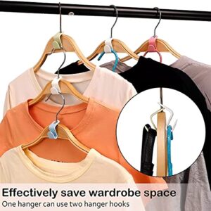 100 Pack Plastic Clothes Hanger Connector Hooks,Hook Laminated Plastic Wardrobe Hanger,Space Saver Hooks for Hangers,Buckle Hook for Hanger, Exhale Spring,Hanger Attachment Hook,Hanger Doubler Hooks